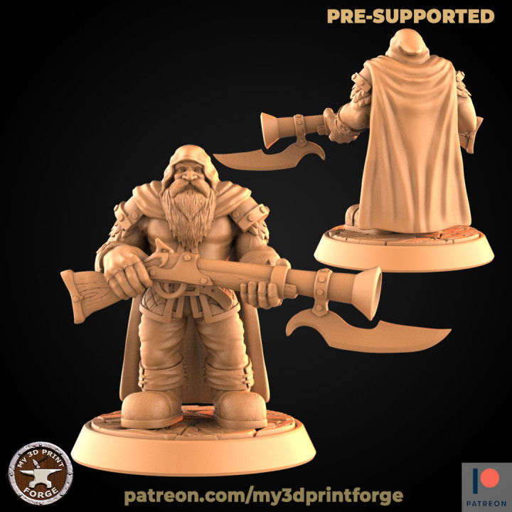 3D Printable Dwarf Rifleman Standing by My3DPrintForge