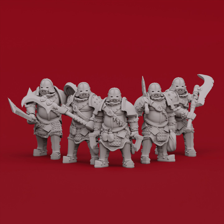 3D Printable Pig Orc soldiers groupe 3 by vector.miniatures