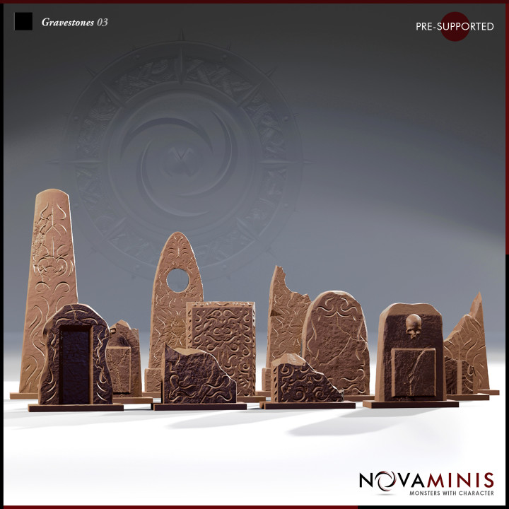 3D Printable Gravestones 03 by NovaMinis