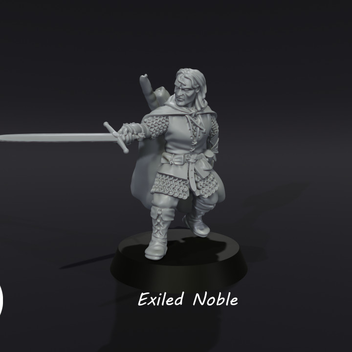 3D Printable Exiled Noble by Medbury Miniatures