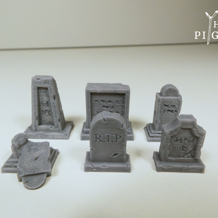 3D Printable Gravestones Set - TABLETOP TERRAIN DND RPG SCATTER by ...