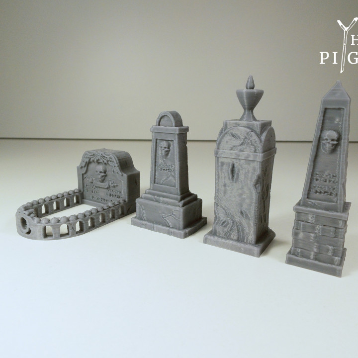 3D Printable Gravestones Set - TABLETOP TERRAIN DND RPG SCATTER by ...