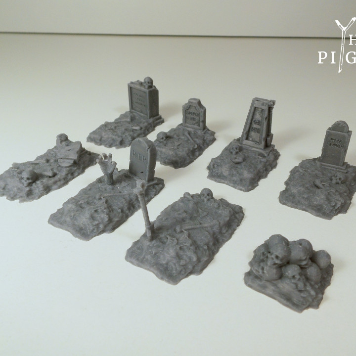 3D Printable Gravestones Set - TABLETOP TERRAIN DND RPG SCATTER by ...