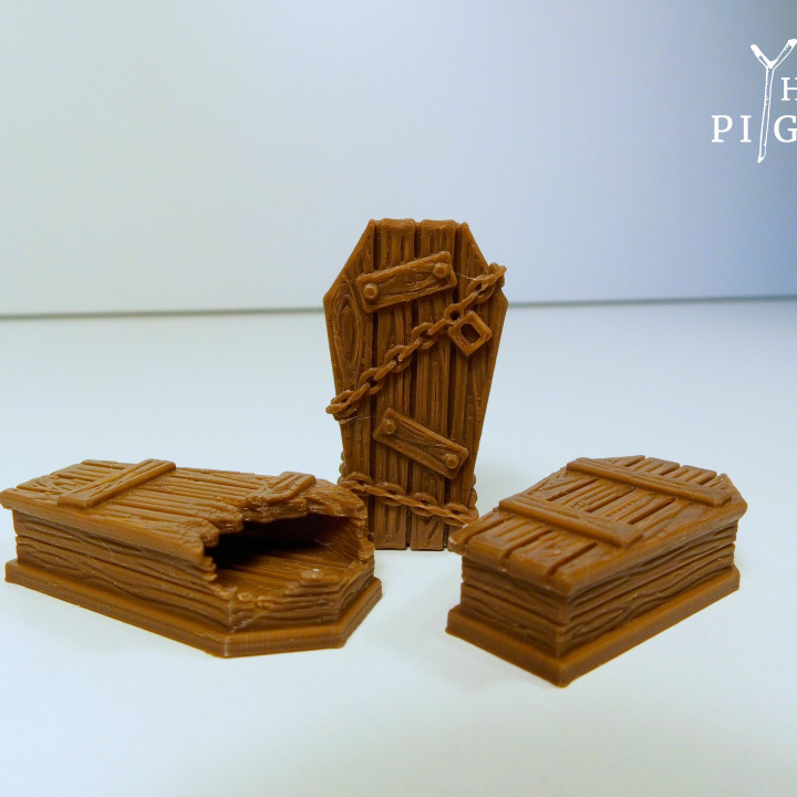 3D Printable Coffins - TABLETOP TERRAIN DND RPG SCATTER by Jason Beckers