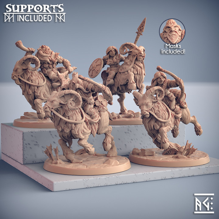 3D Printable Dwarven Ram Riders - 4 Modular Units - Dwarven ...