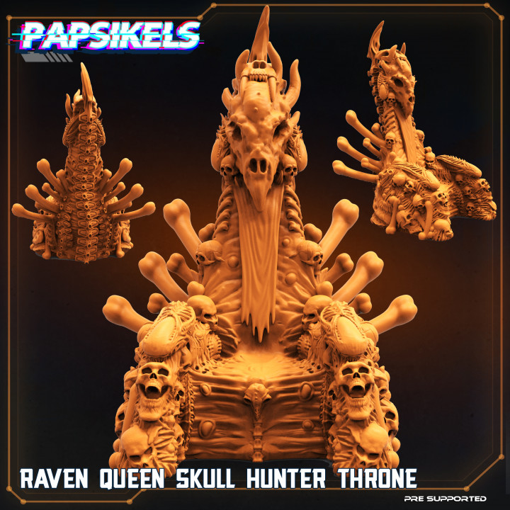 3D Printable RAVEN QUEEN THRONE by PAPSIKELS MINIATURES