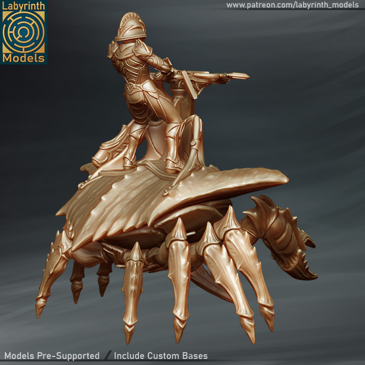 3D Printable Sea Elf Battle Crab kit - 32mm scale by Labyrinth Models