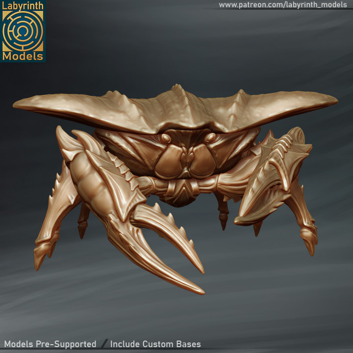 3D Printable Sea Elf Battle Crab kit - 32mm scale by Labyrinth Models