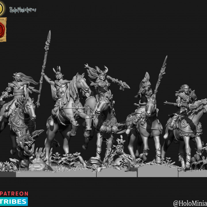 3D Printable Wood elves Heath riders (elf) by HoloMiniatures