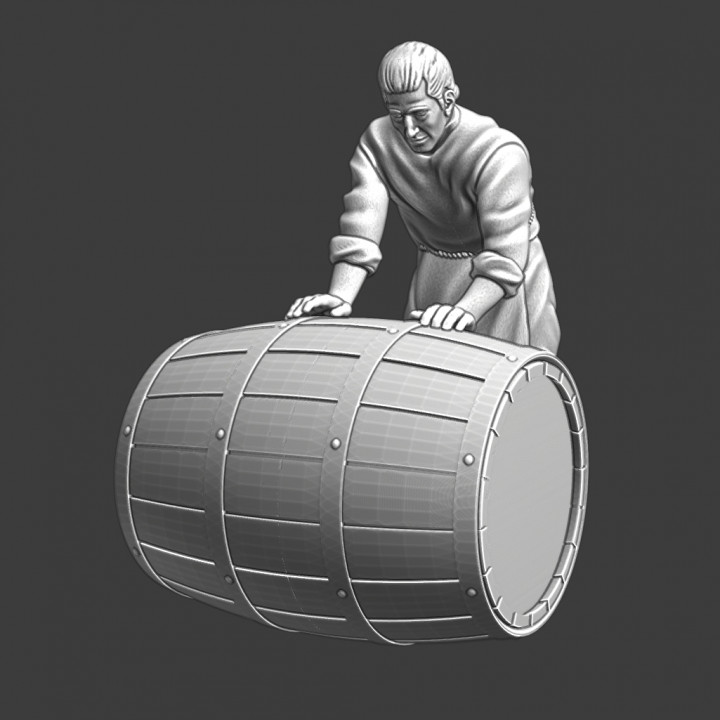 3D Printable Medieval civilian rolling big barrel by Northern Crusades ...