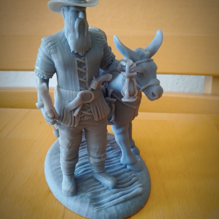 3D Printable Wild West Prospector with Mule by Rudolf Arendt