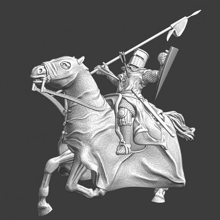 3D Printable Mounted crusader wounded - with arrows by Northern ...