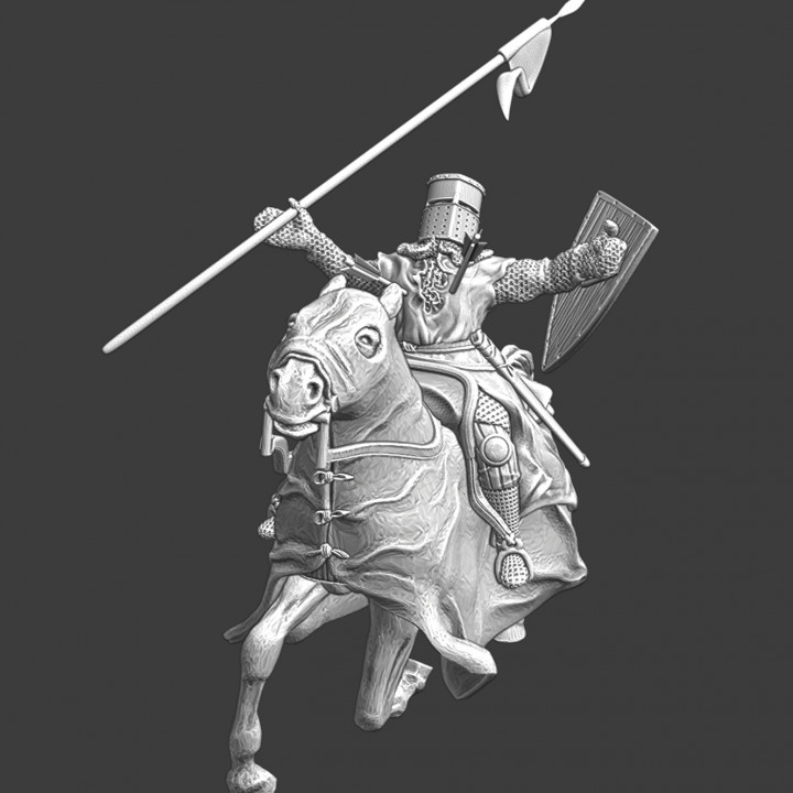 3D Printable Mounted crusader wounded - with arrows by Northern ...
