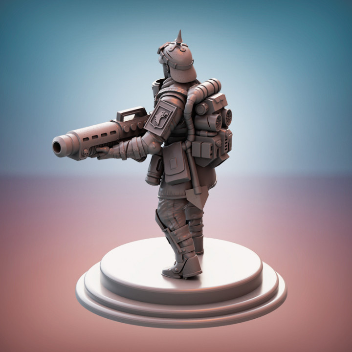 3D Printable Sanctus Manipulus. Breacher (Magma Gun) by ZBSminiatures