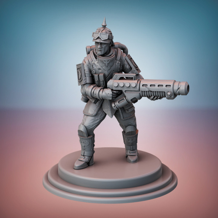 3D Printable Sanctus Manipulus. Breacher (Magma Gun) by ZBSminiatures