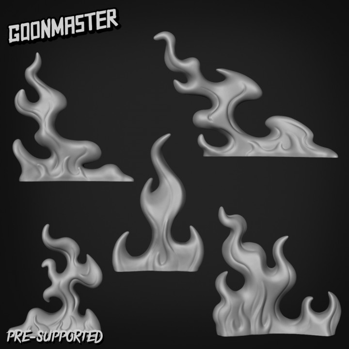 3D Printable Basing Bits 76 - Fire by Goon Master