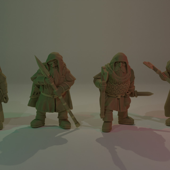 3D Printable Dwarf Adventurers 1 by The Cavy Forge