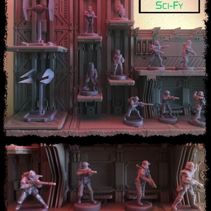 3D Printable Modular Stages - Sci-fi by z.axis.factory