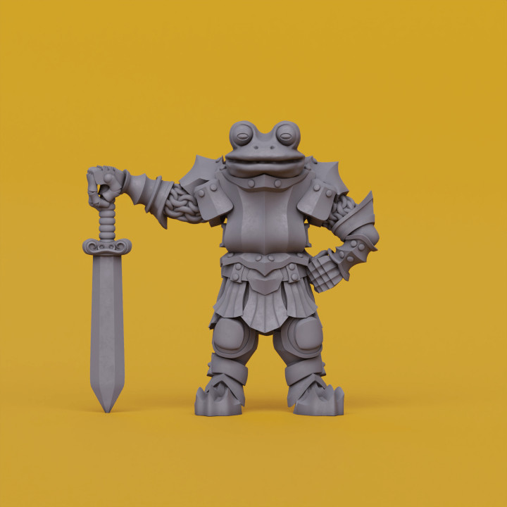 3D Printable Bullywug Frog Commander (D) by vector.miniatures