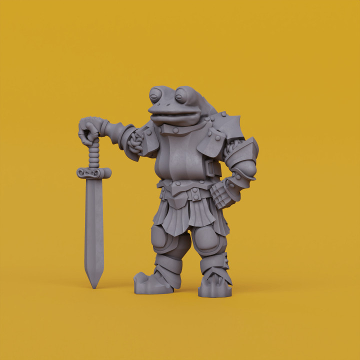 3D Printable Bullywug Frog Commander (D) by vector.miniatures