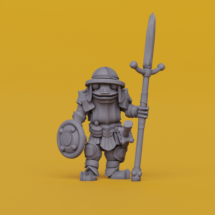 3D Printable Bullywug Frog Soldier (B) by vector.miniatures