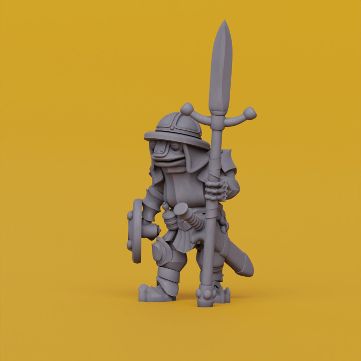 3D Printable Bullywug Frog Soldier (B) by vector.miniatures