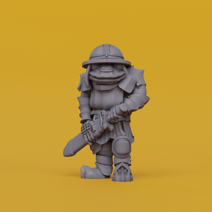 3D Printable Bullywug Frog Soldier (A) by vector.miniatures
