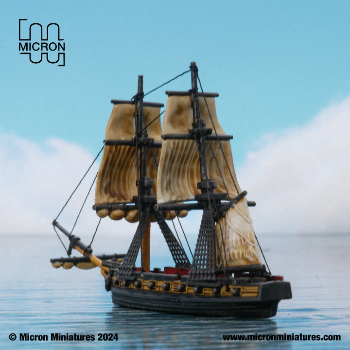 3D Printable Masts, Sails and Ratlines: Brig by Micron Miniatures