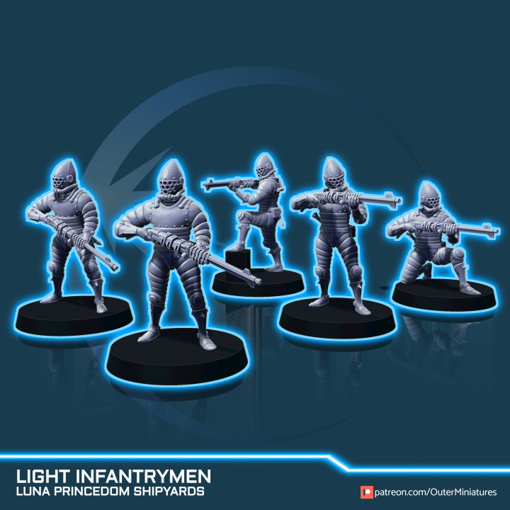 3D Printable LIGHT INFANTRYMEN - LUNA PRINCEDOM SHIPYARDS by Outer ...