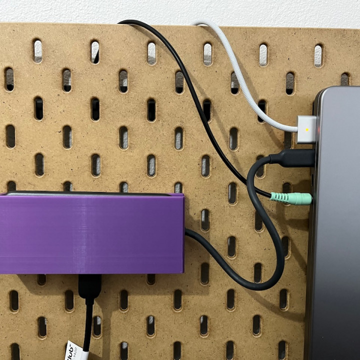 3D Printable Anker 341 USB-C Hub Ikea Skadis Holder by Tianyu Liu