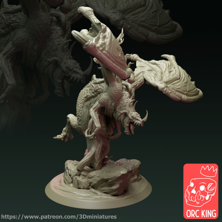 3D Printable Blight dragon (supported) by Orc King Studio