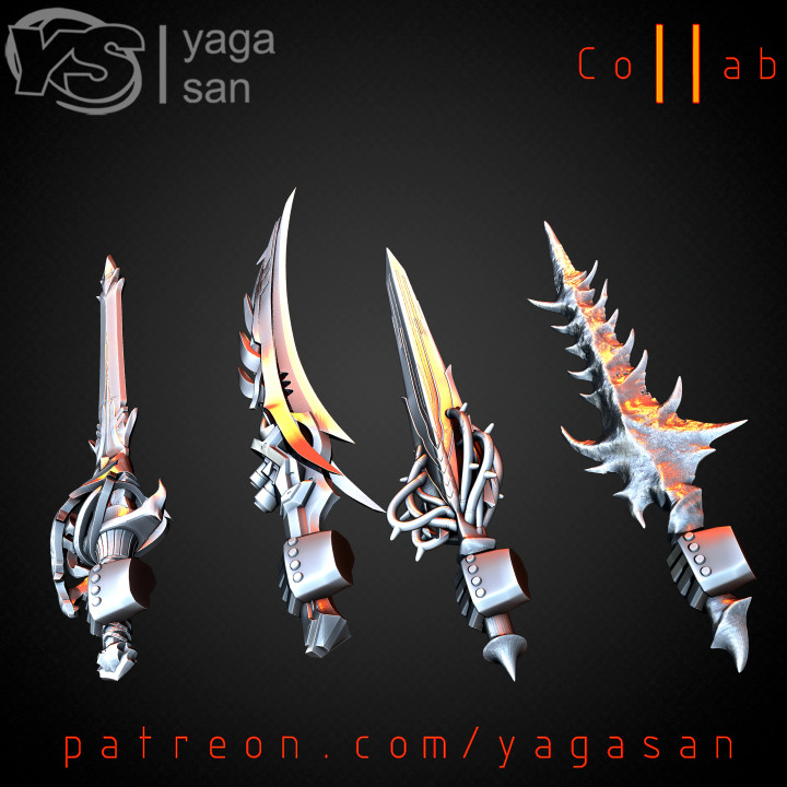 3D Printable Random Swords KitBASH PACK by Yaga San