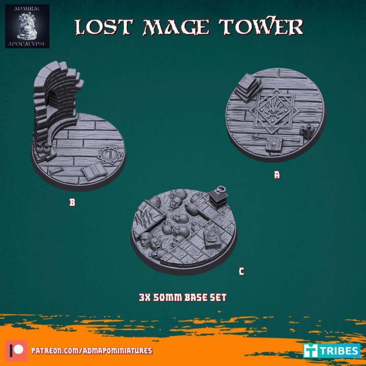 3D Printable Lost Mage Tower Set 3x50mm (Pre-supported) by Admiral ...