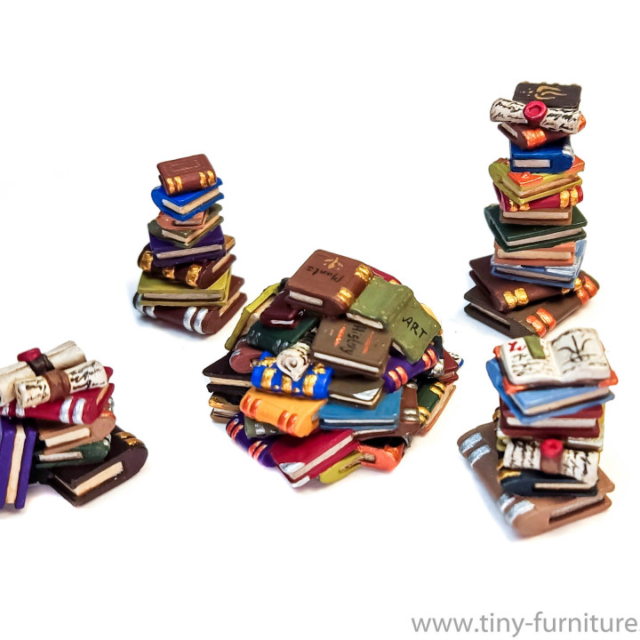 3D Printable Stacks of books by Tiny Furniture