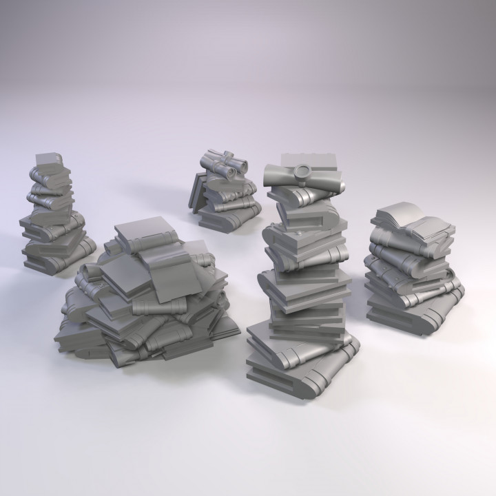 3D Printable Stacks of books by Tiny Furniture