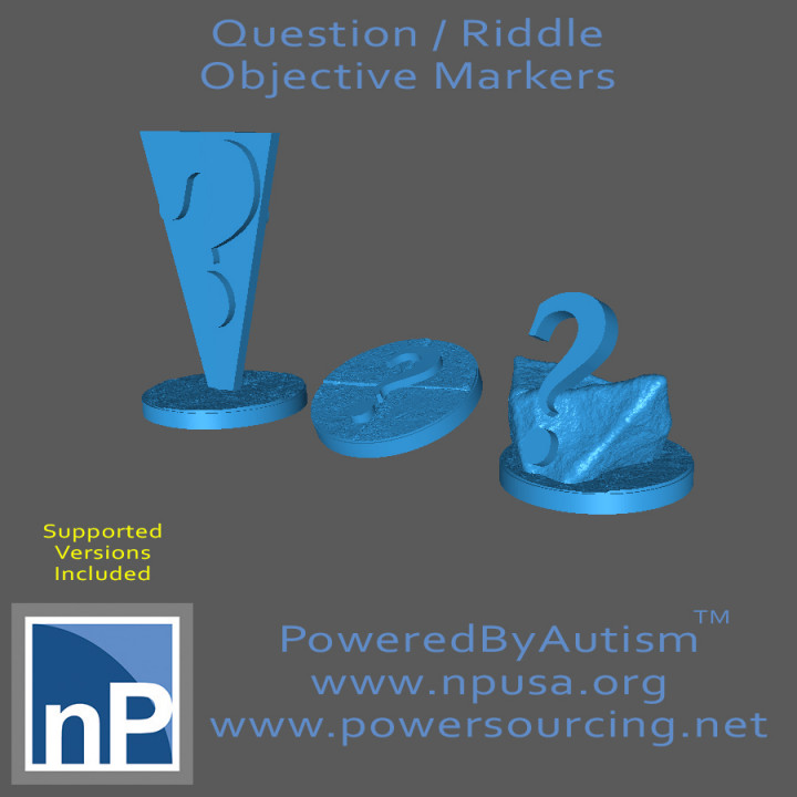 3D Printable Objective Tokens / Question & Riddle Markers by nonPareil ...