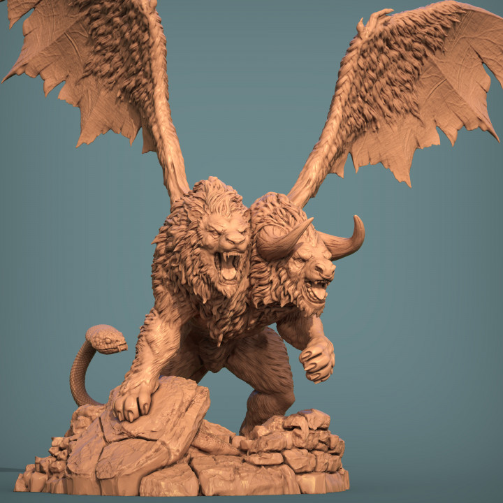 3D Printable Chimera (pre-supported) by Blue Giant Studios