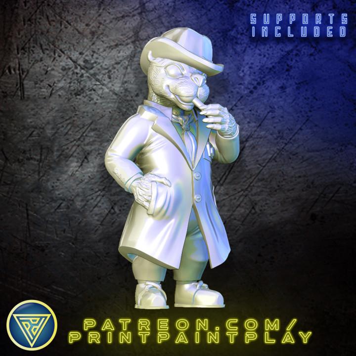 3D Printable Otter Alien Detective by Print Paint Play