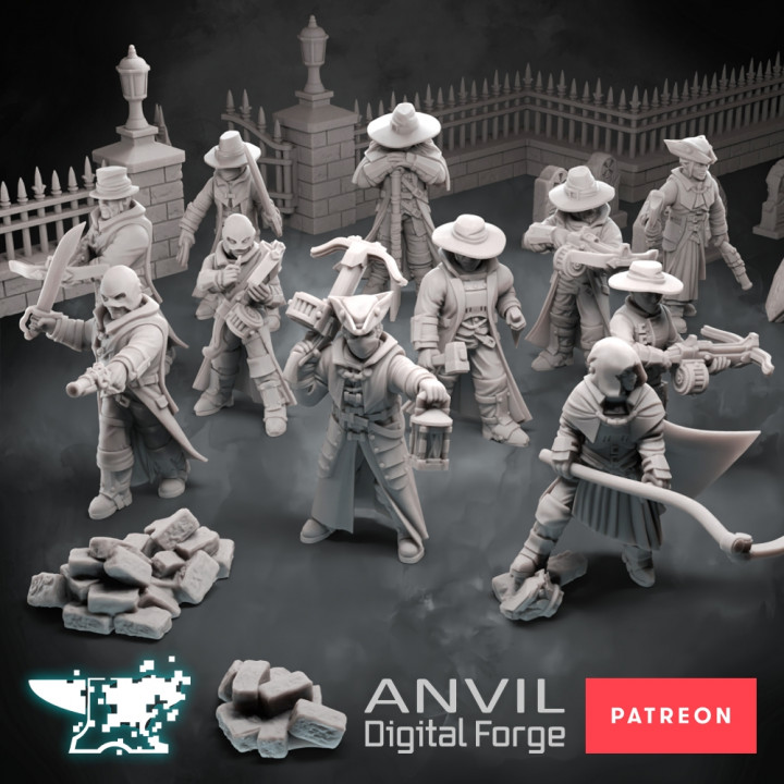 3D Printable Gothic Vampire Hunters - Anvil Digital Forge October 2021 ...