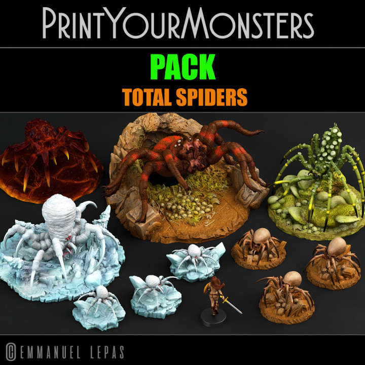 Descargar TOTAL SPIDERS PACK de PrintYourMonsters