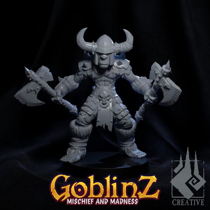 3D Printable Goblin Barbarian by Ember Smith Creative
