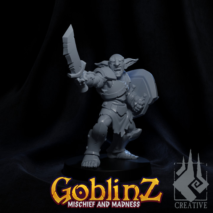 3D Printable Goblin Fighter by Ember Smith Creative