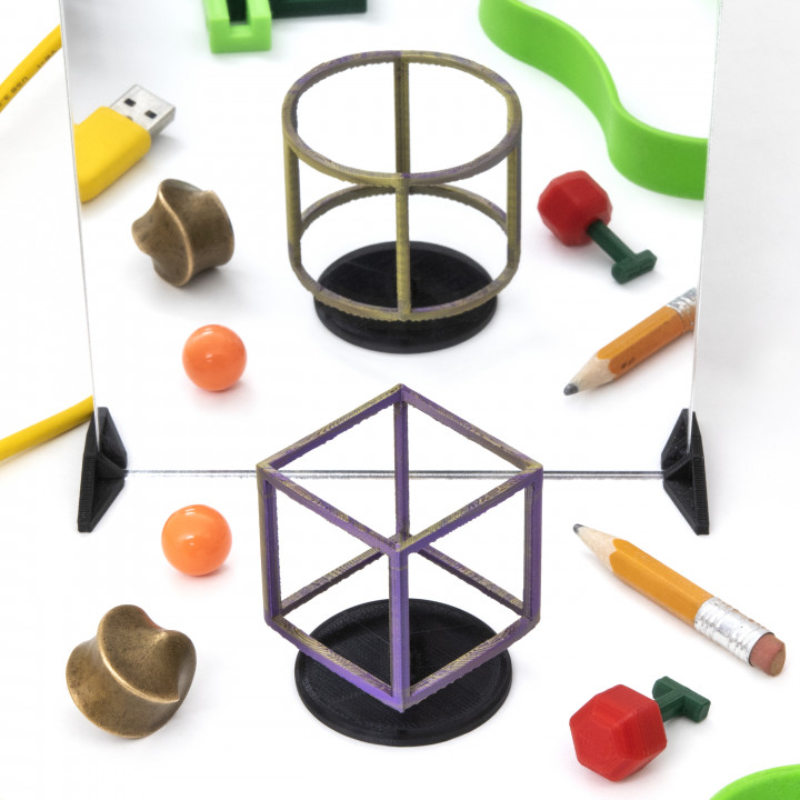 3D Printable Wireframe Ambiguous Cube // POV Illusion by Devin Enrique ...