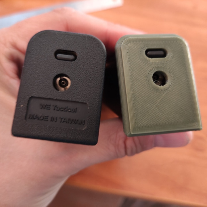 3D Printable The heel of the Airsoft Glock 18 store from WE by Oleg