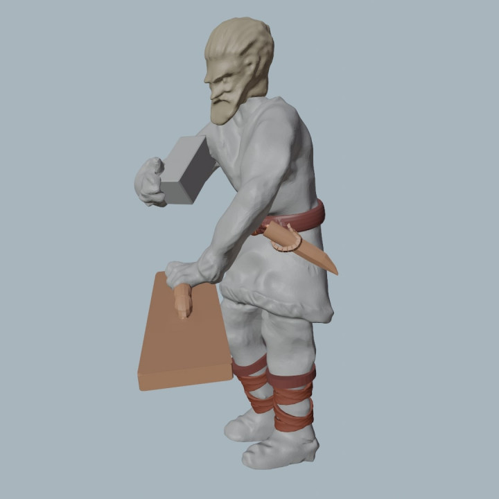 3D Printable Medieval Construction Crew by Alf Scherer