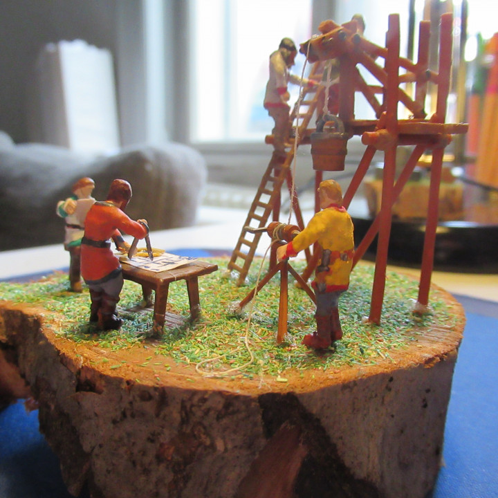 3D Printable Medieval Construction Crew by Alf Scherer
