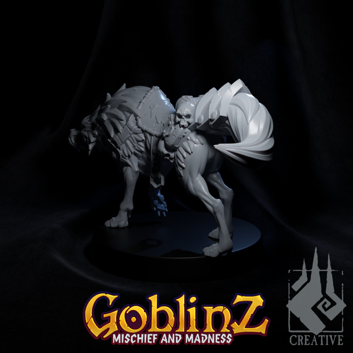 3D Printable Feral Wolf Mount by Ember Smith Creative