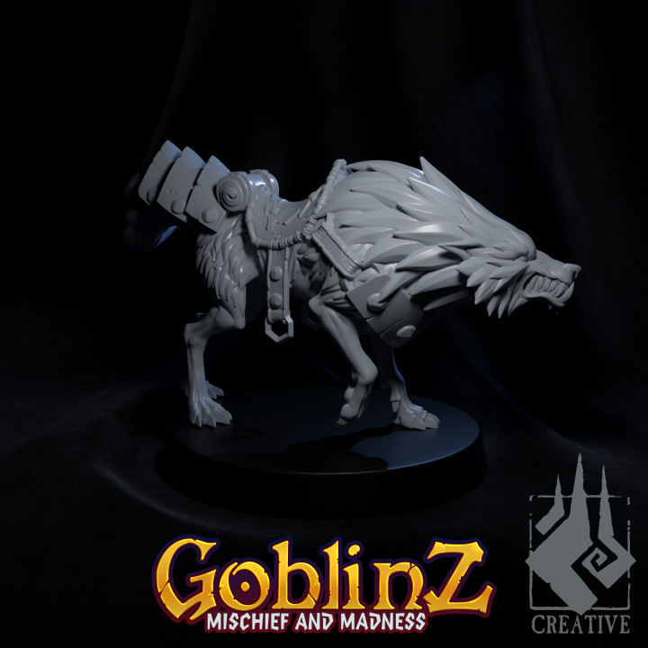 3D Printable Feral Wolf Mount by Ember Smith Creative