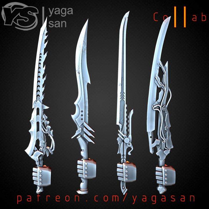 3D Printable Power Swords KitBASH Pack by Yaga San