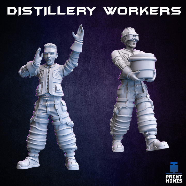 3D Printable Distillery Workers (modular) - Distillery Collection by ...
